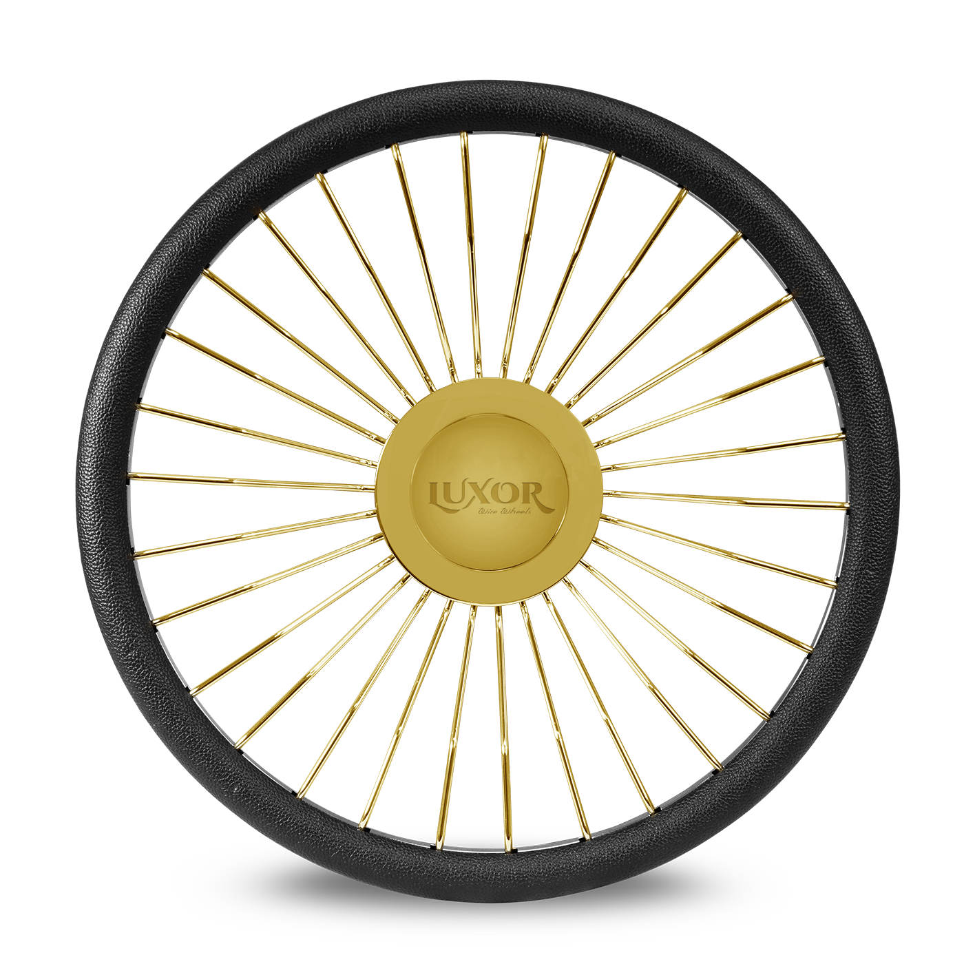 [SALE] 30 Curved Spokes Steering Wheel Gold with Logo
