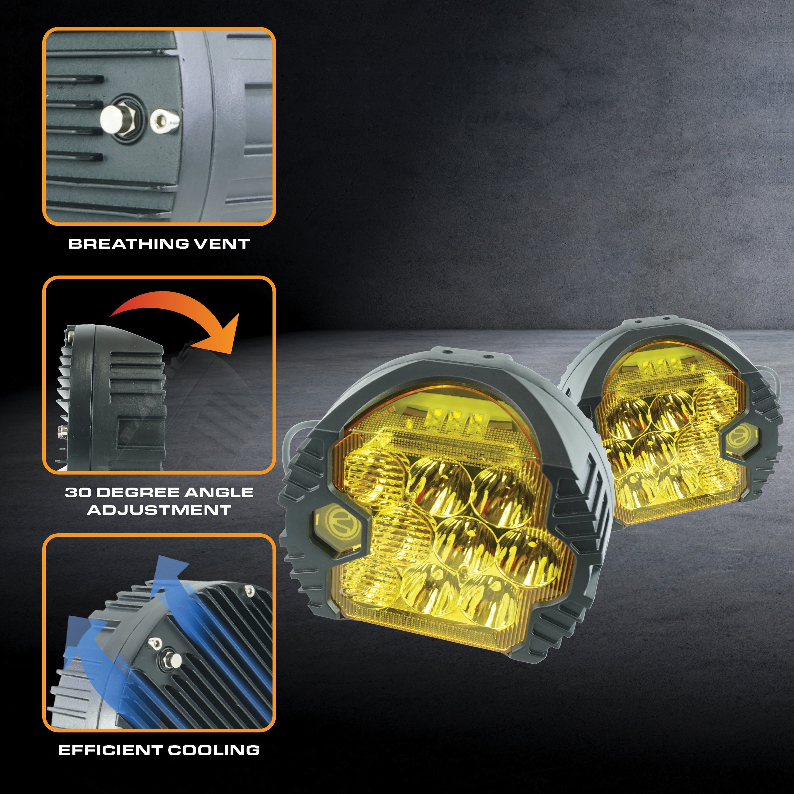 [SALE] OPTIC NINE LED HEADLIGHT YELLOW