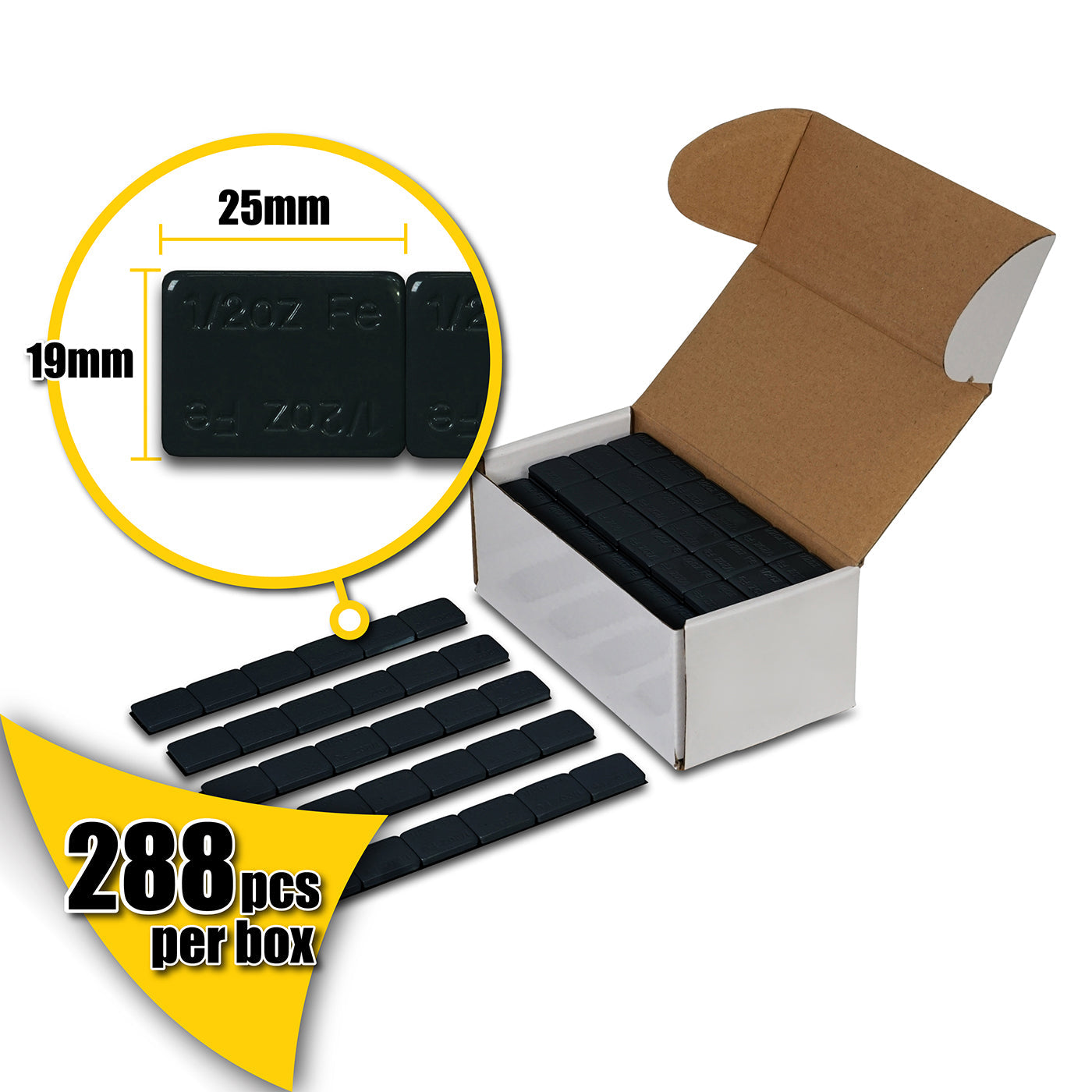 PROLINE Wheel Weights Black 1/2oz 0.50oz 288pcs